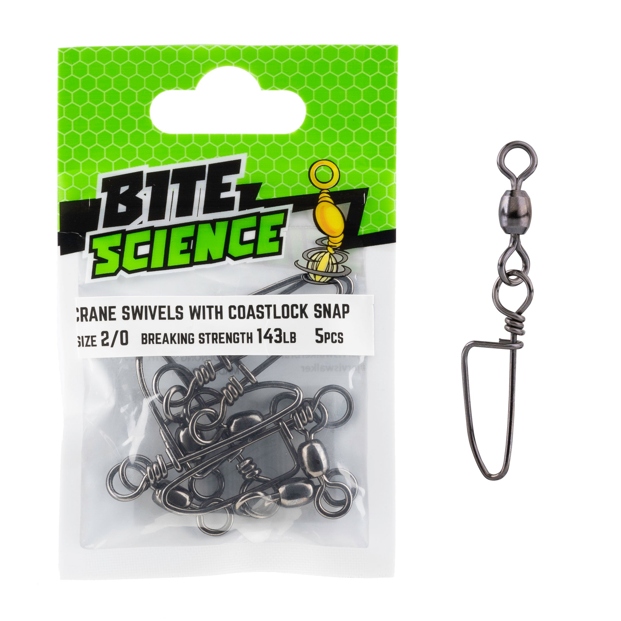 Bite Science Crane Swivels with Coastlock Snap | Bite Science Australia